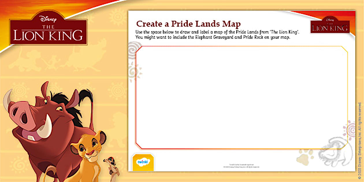 The Lion King: Create a Pride Lands Map [Ages 5-7] - Twinkl